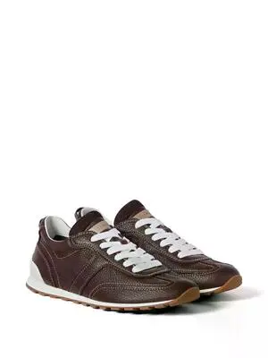 Brunello Cucinelli Grained Leather Runners With Monili Detail