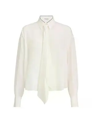 Brunello Cucinelli Tie Neck Tops