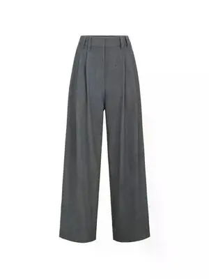 Brunello Cucinelli Tailored Wool Trousers With Monili Detail - Grey
