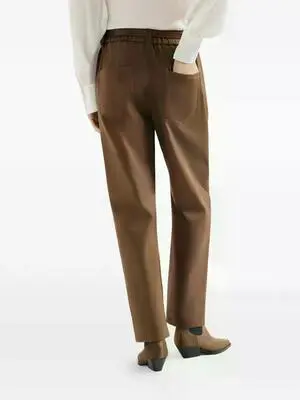 Brunello Cucinelli Pleated Trousers With Monili Decoration - Brown