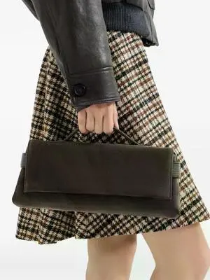 Brunello Cucinelli Suede Clutch With Monili Inserts - Brown
