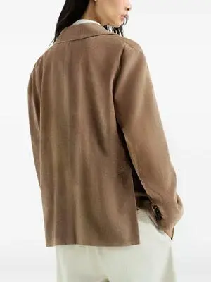 Brunello Cucinelli Fluid Corduroy Blazer With Monili Detail - Neutrals