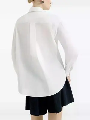 Brunello Cucinelli Cotton Poplin Shirt With Monili Detail And Tie - White