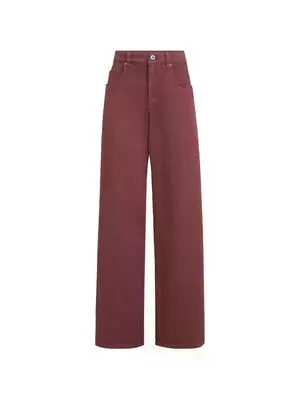 Brunello Cucinelli Monili Embellished Denim Trousers - Red