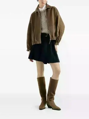 Brunello Cucinelli Couture Suede Zip-up Jacket