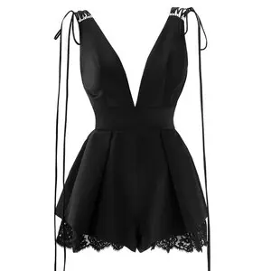 LA MUSA Victory Jumpsuit With Lace Trim