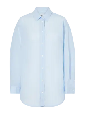 AGOLDE Sona Striped Cotton-blend Shirt - Blue
