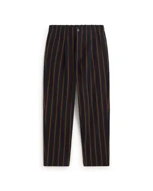 THINKING MU Organic Cotton Seersucker Striped Wide Leg Pants