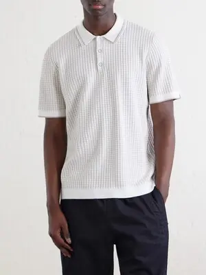 Rag & Bone Harvey Ribbed Cotton-blend Polo Shirt