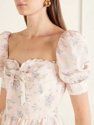 Alessandra Rich Floral-print Silk-satin Midi Dress