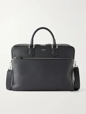 SERAPIAN Full-grain Leather Briefcase - Black