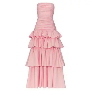 JUSTIN TONG Elara Ruffle Midi Dress