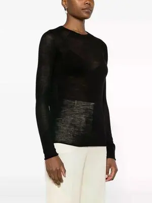 ROBERTO COLLINA Merino Wool Fine Knit Crew Neck Sweater