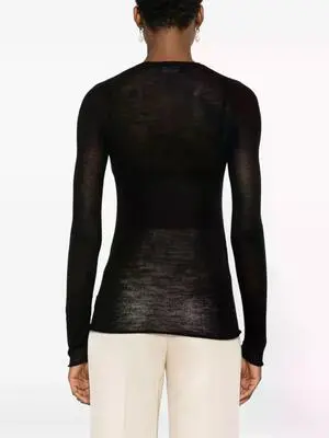 ROBERTO COLLINA Merino Wool Fine Knit Crew Neck Sweater
