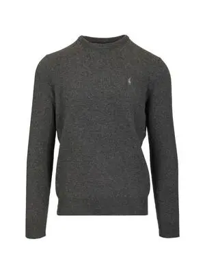 Polo Ralph Lauren Embroidered Wool Sweater - Grey