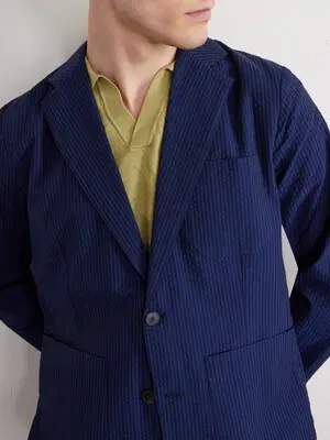 Portuguese Flannel Atlantico Organic Cotton-seersucker Suit Jacket