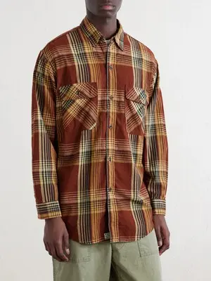 ORSLOW Checked Cotton And Linen-blend Shirt