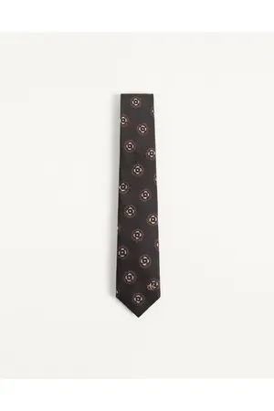Valentino Garavani Silk Jacquard Tie With Geometric Pattern