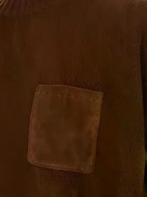 Max Mara Open-knit Top With Suede Patch Pocket