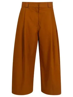 Balenciaga Barrel-leg Pleated Long Bermudas