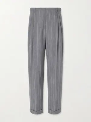 Bottega Veneta Tapered-leg Pinstriped Wool Trousers