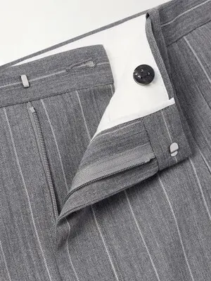 Bottega Veneta Tapered-leg Pinstriped Wool Trousers