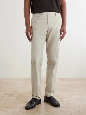 Boglioli Straight-leg Stretch Cotton Blend Trousers - Neutrals