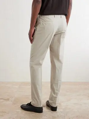 Boglioli Straight-leg Stretch Cotton Blend Trousers - Neutrals