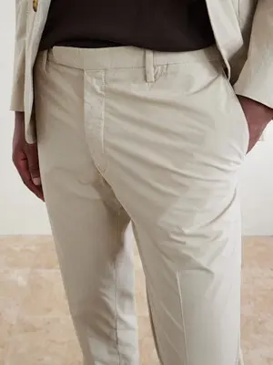 Boglioli Straight-leg Stretch Cotton Blend Trousers - Neutrals