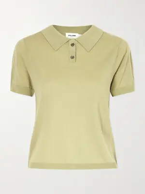 Still Here Daughter' Cotton Silk Blend Polo Shirt
