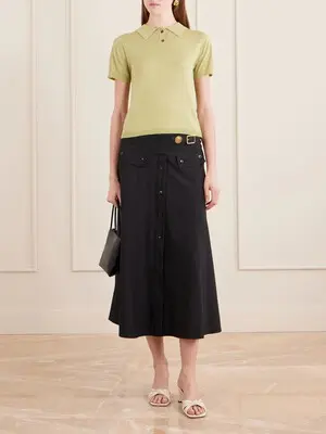 Still Here Daughter' Cotton Silk Blend Polo Shirt