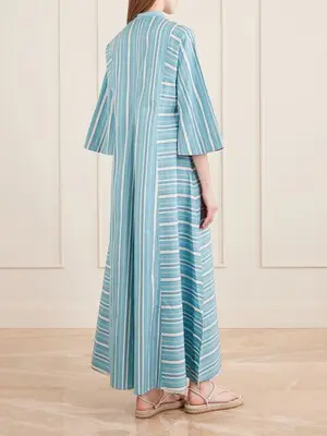 Thierry Colson Rachel" Striped Cotton-poplin Kaftan