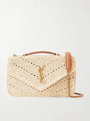 Saint Laurent Loulou Small Raffia Shoulder Bag