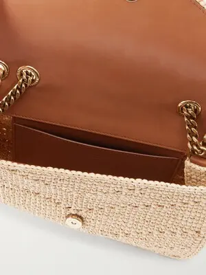 Saint Laurent Loulou Small Raffia Shoulder Bag