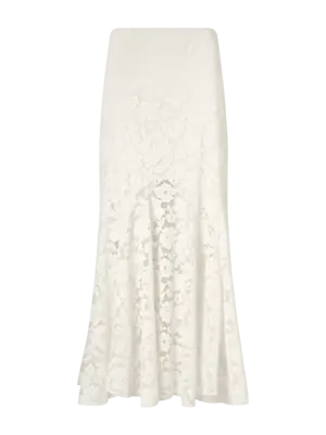 Rixo Jade Lace Pleated Midi Skirt - Neutrals