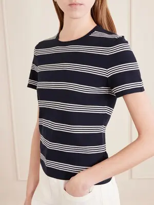 NILI LOTAN Lanise Striped Cotton-jersey T-shirt