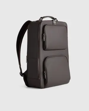 Quince Italian Saffiano Leather Laptop Backpack