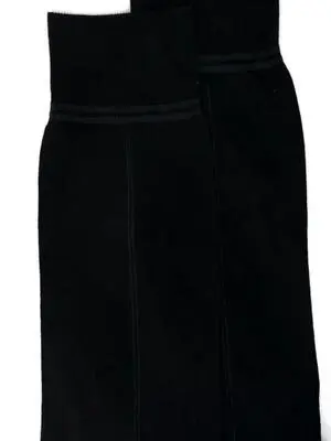 Zegna Ribbed-knit Mid-calf Socks With Striped Trim