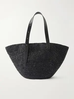 LIÉ STUDIO The Bianca Raffia Tote - Black