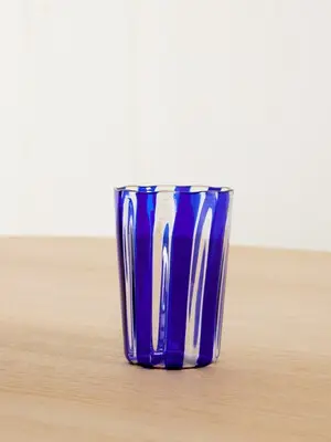 LAGUNA~B Berlingot Large Murano Glass Tumbler - Blue