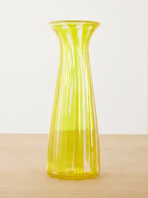 LAGUNA~B Berlingot Litro Murano Glass Vase - Yellow
