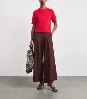 ME+EM Organic Cotton Knit Top With Pointelle Detailing