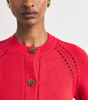 ME+EM Organic Cotton Knit Top With Pointelle Detailing