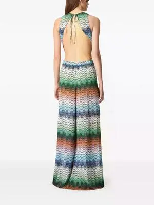 Missoni Zigzag Pattern Backless Jumpsuit With Side Slits