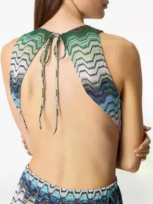 Missoni Zigzag Pattern Backless Jumpsuit With Side Slits