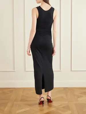 Another Tomorrow Ruched Stretch-jersey Maxi Dress