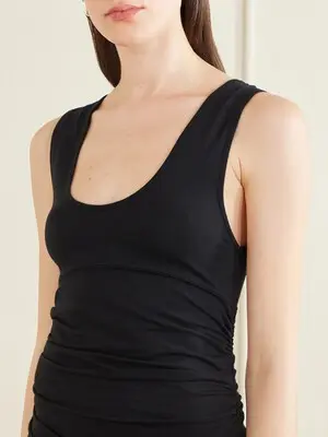 Another Tomorrow Ruched Stretch-jersey Maxi Dress