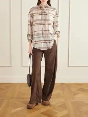 Brunello Cucinelli Suede Slip-on Moccasins With Monili Beads