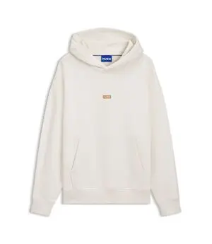 Hugo Cotton Terry Hoodie With Logo Detail - White