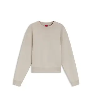 Hugo Resort Script Logo Sweatshirt In Cotton - Light Beige